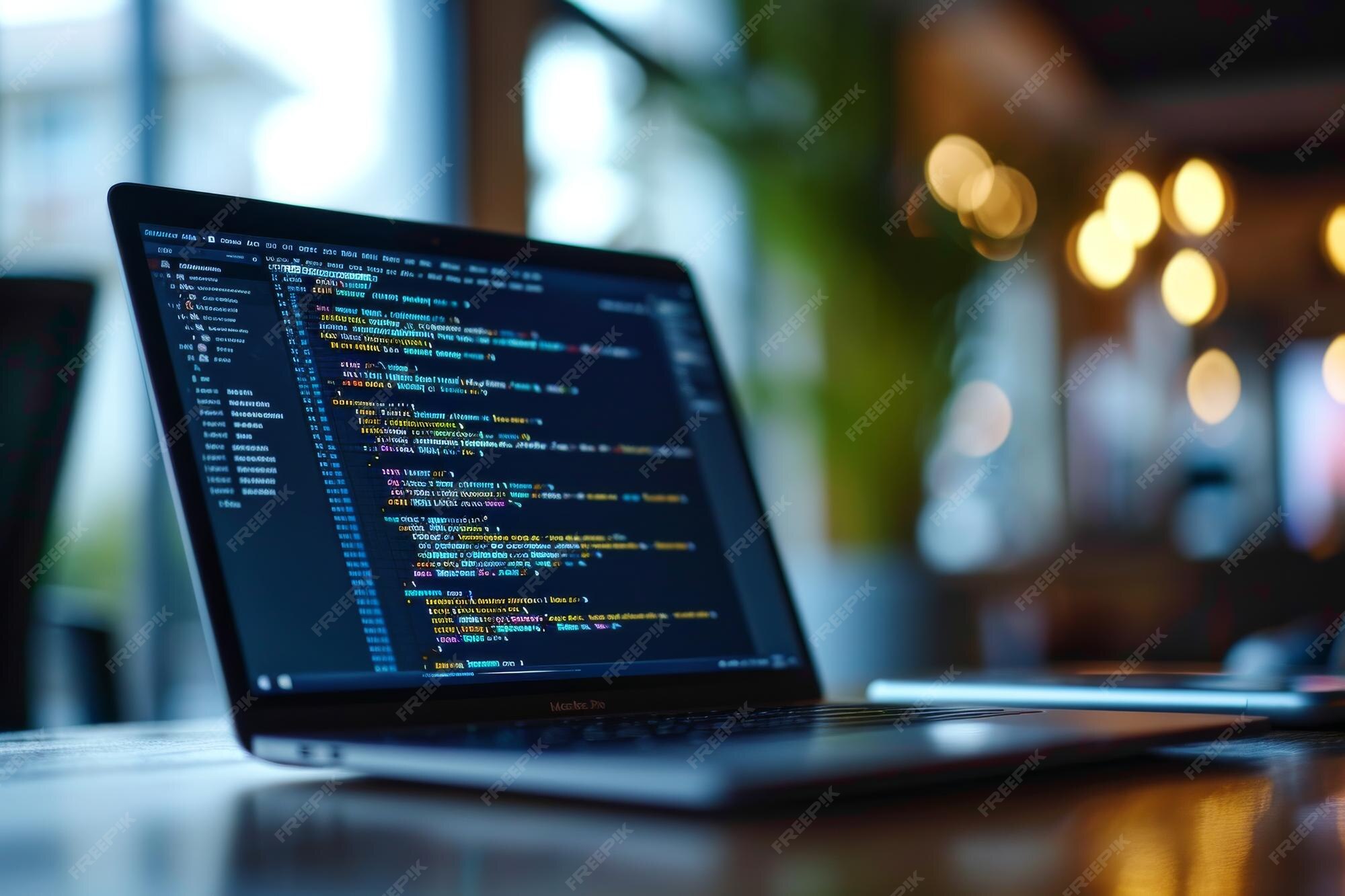 Programming code in laptop and mobile apps for laptops technology used ...
