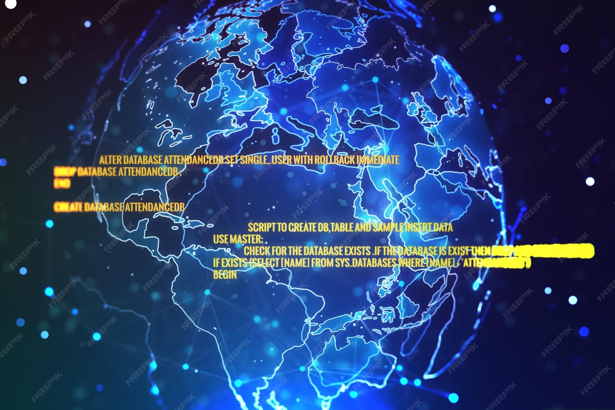 Premium Photo | Programming and coding concept with globe illustration ...