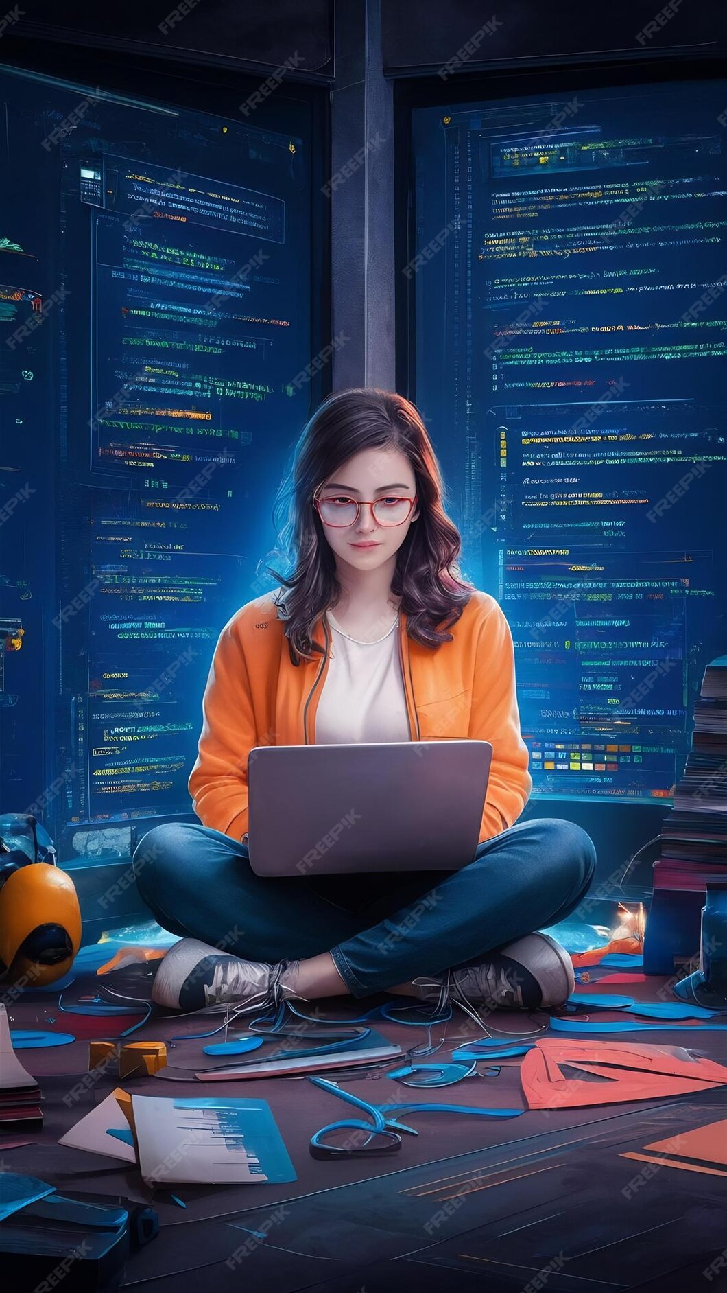 Programming coding with editor colorful themes | Premium AI-generated image Programming coding with editor colorful themes | Premium AI-generated image