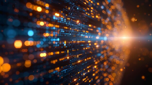 Programming language visualized digital code numbers form an abstract ...