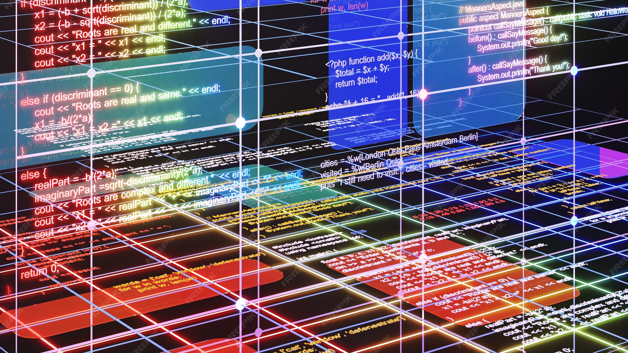 Premium Photo | Programming for a system using a programming language.