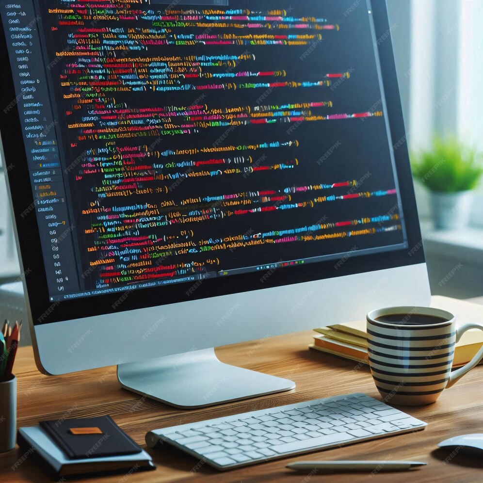 Programming With Html Php And Javascript Backend Source Code On Monitor Premium Ai Generated Image