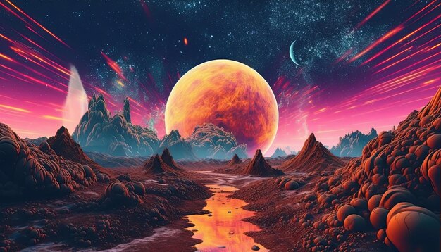 Premium AI Image | psychedelic surrealist landscapes bright and ... Premium AI Image | psychedelic surrealist landscapes bright and ...