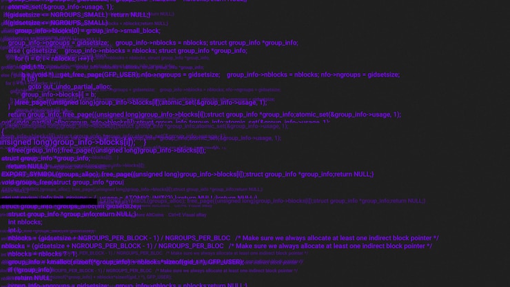 Premium Photo | Purple screen coding hacker concept animation with glitch programming code ...