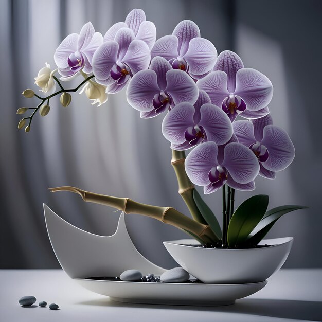 Purple and white orchids | Premium AI-generated image Purple and white orchids | Premium AI-generated image