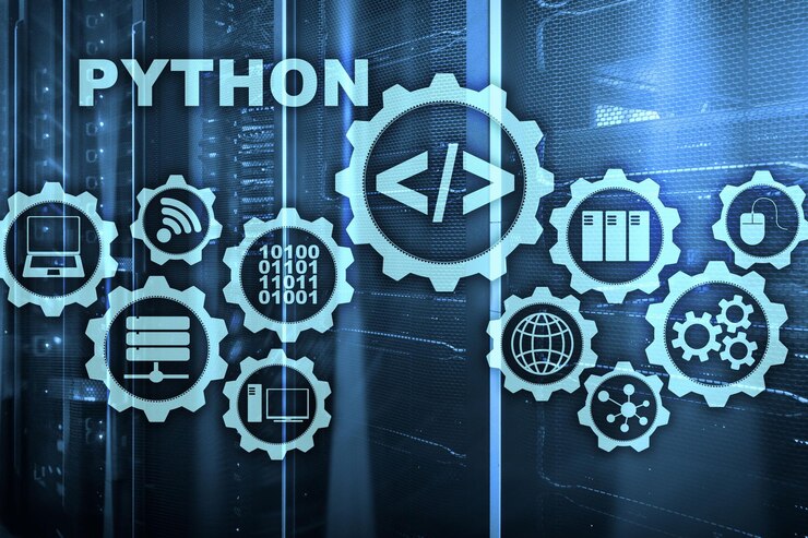 Premium Photo | Python programming language on server room background programing workflow ...