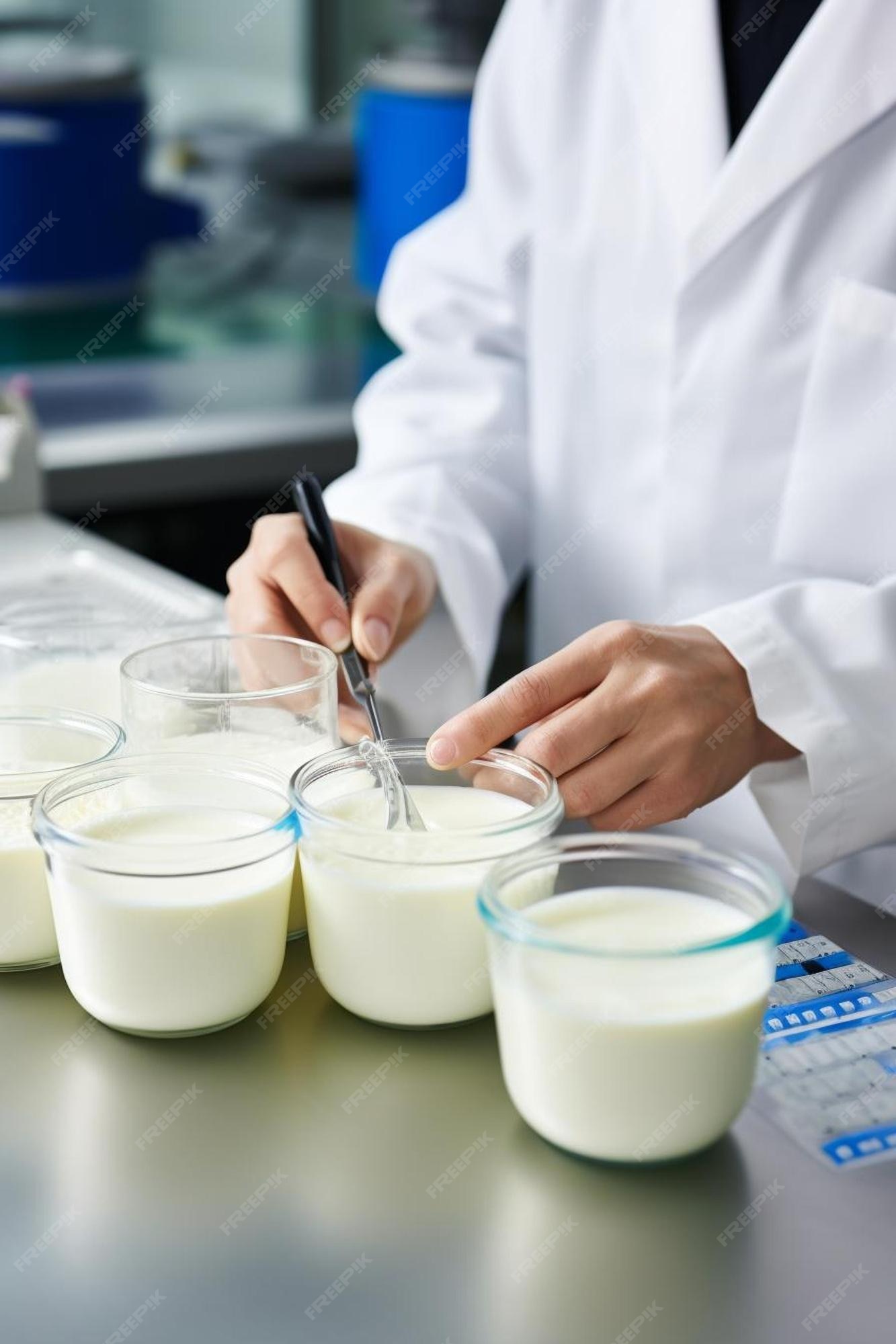 Premium Photo Quality Control Test Of Milk In Laboratory Dairy