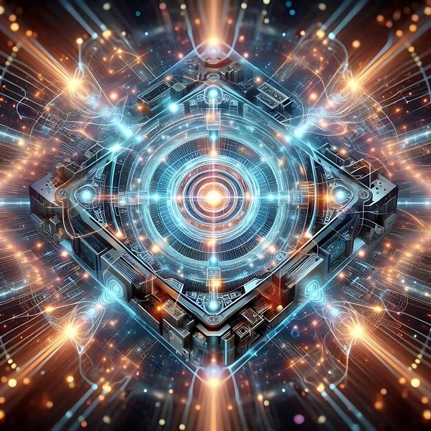 Quantum Computer in Action with Glowing Quantum Circuits | Premium AI ... Quantum Computer in Action with Glowing Quantum Circuits | Premium AI ...