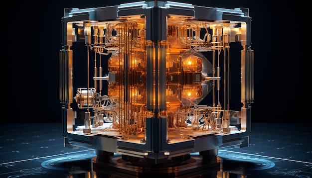Premium AI Image | Quantum computer Futuristic digital computer design Premium AI Image | Quantum computer Futuristic digital computer design
