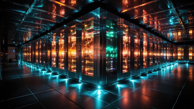 Premium AI Image | Quantum computer system in a secure data center Premium AI Image | Quantum computer system in a secure data center
