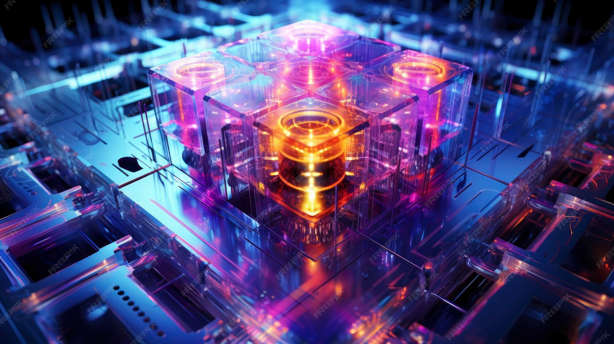 Premium AI Image | Quantum computing advanced technology innovative superposition processing ...
