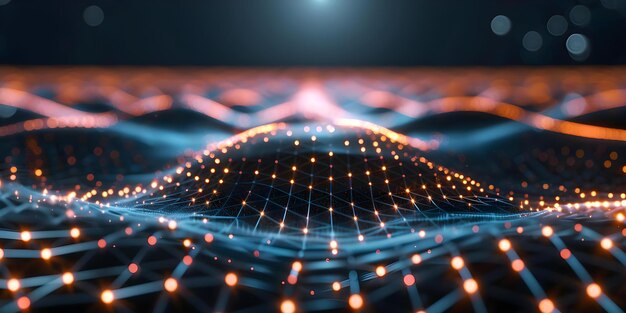 Quantum Computing Processor Visualization with Glowing Nodes and Data Processing ...