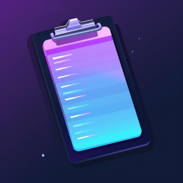 Premium Photo | Questionnaire icon glowing purple Premium Photo | Questionnaire icon glowing purple