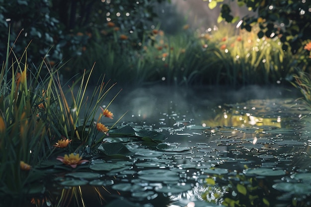 Premium Photo | A quiet moment of reflection by a pond Premium Photo | A quiet moment of reflection by a pond