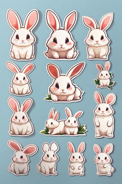 Premium Ai Image Rabbit Sticker Cute