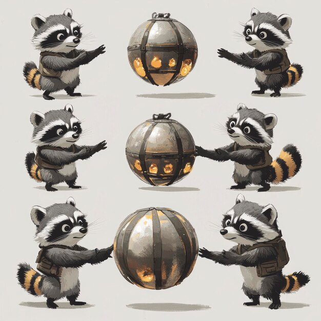 Raccoon with Orb Illustration | Premium AI-generated image Raccoon with Orb Illustration | Premium AI-generated image