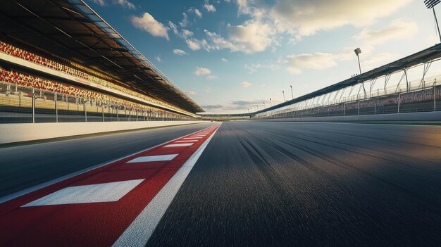 Racetrack with long sweeping turns and wide lanes ready for highspeed ... Racetrack with long sweeping turns and wide lanes ready for highspeed ...