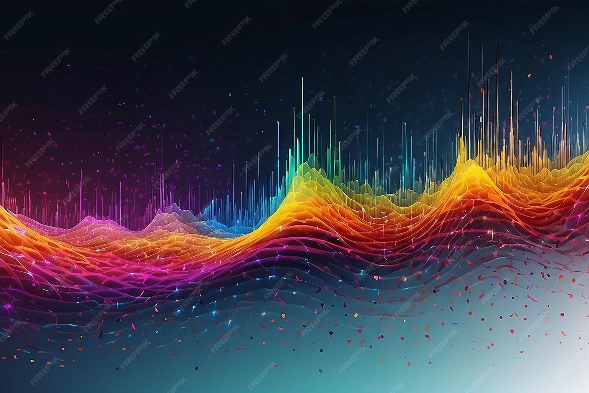 Premium Photo | Radial sound wave curve with light particles Colorful ... Premium Photo | Radial sound wave curve with light particles Colorful ...