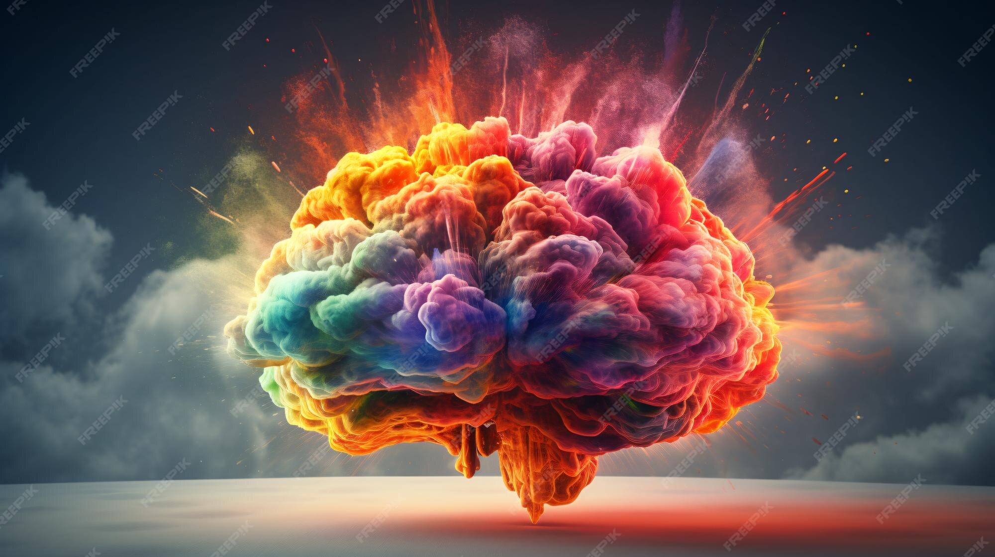 Premium Photo | Rainbow human brain explosion cognitive overload Premium Photo | Rainbow human brain explosion cognitive overload