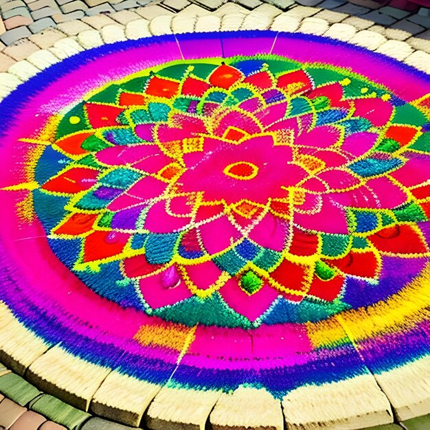 Premium AI Image | Rangoli Colorful and intricate rangoli designs are ... Premium AI Image | Rangoli Colorful and intricate rangoli designs are ...