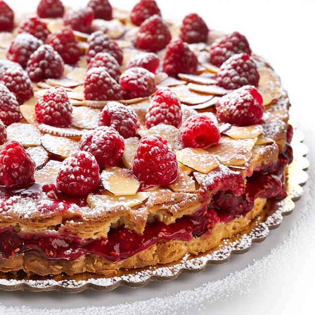 Raspberry almond torte with almond marzipan and raspberry jam dusted ... Raspberry almond torte with almond marzipan and raspberry jam dusted ...