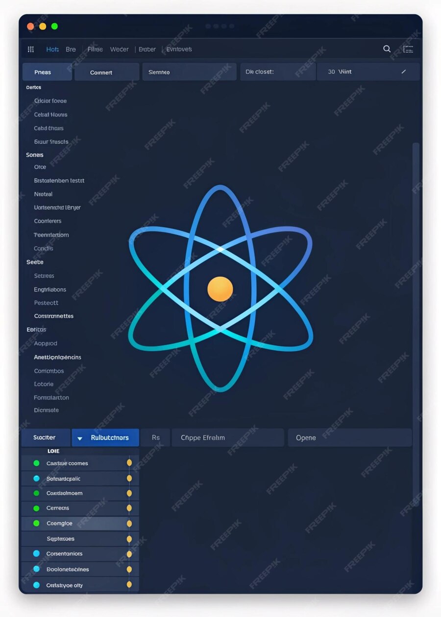 Premium Photo | React js programming language with laptop and code ...