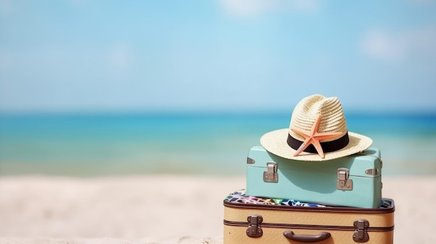 Premium AI Image | Ready for summer vacation travel background Premium AI Image | Ready for summer vacation travel background