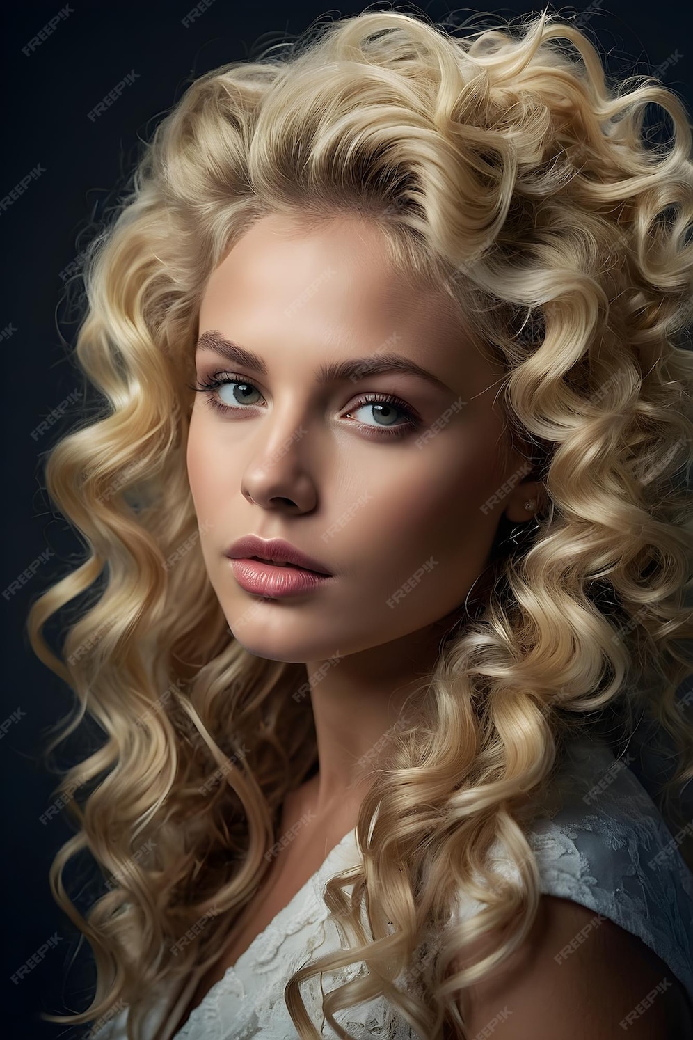 Premium Photo Realistic Blonde Girl Model Posing With Elegance