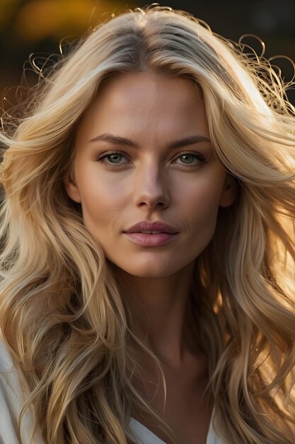 Premium Photo Realistic Blonde Girl Model Posing With Elegance