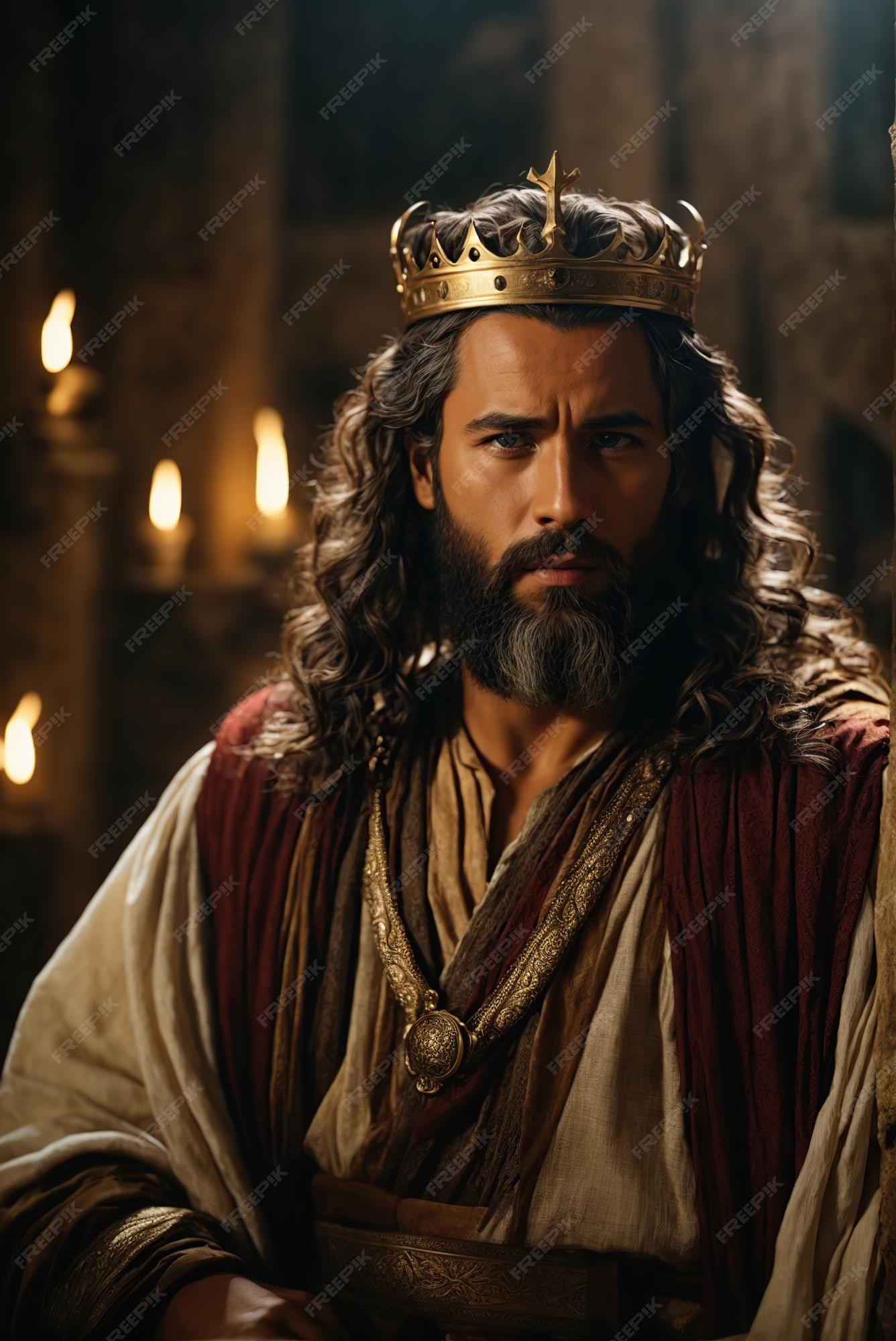 Realistic Image Biblical Character King Saul Inside The Castle Premium Ai Generated Image