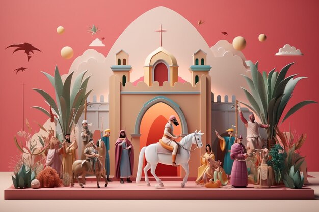 Premium Photo | Realistic palm leaves frame for palm sunday image Premium Photo | Realistic palm leaves frame for palm sunday image