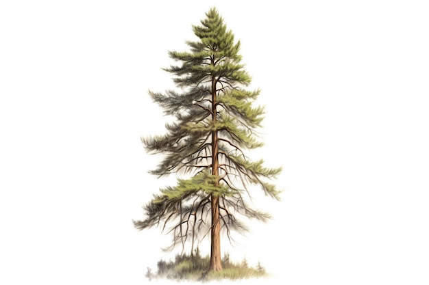 Premium AI Image | Realistic pine tree on white background highly detailed Premium AI Image | Realistic pine tree on white background highly detailed