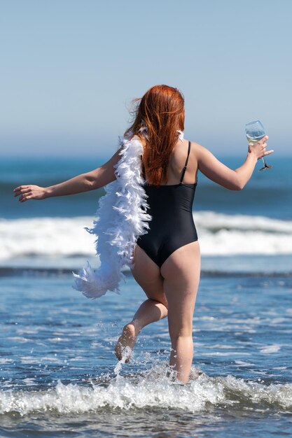 Premium Photo Rear View Of Playful Unrecognizable Woman Walking Ankle