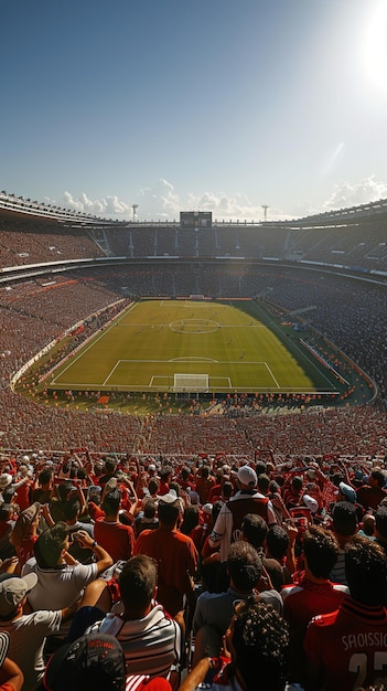 Premium Photo Rear View Shot Of Crowd In Stadium Cheering Hand With Dusk Smoke And Crowd