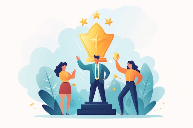 Premium AI Image | Recognizing Excellence Flat Design Illustration of ... Premium AI Image | Recognizing Excellence Flat Design Illustration of ...