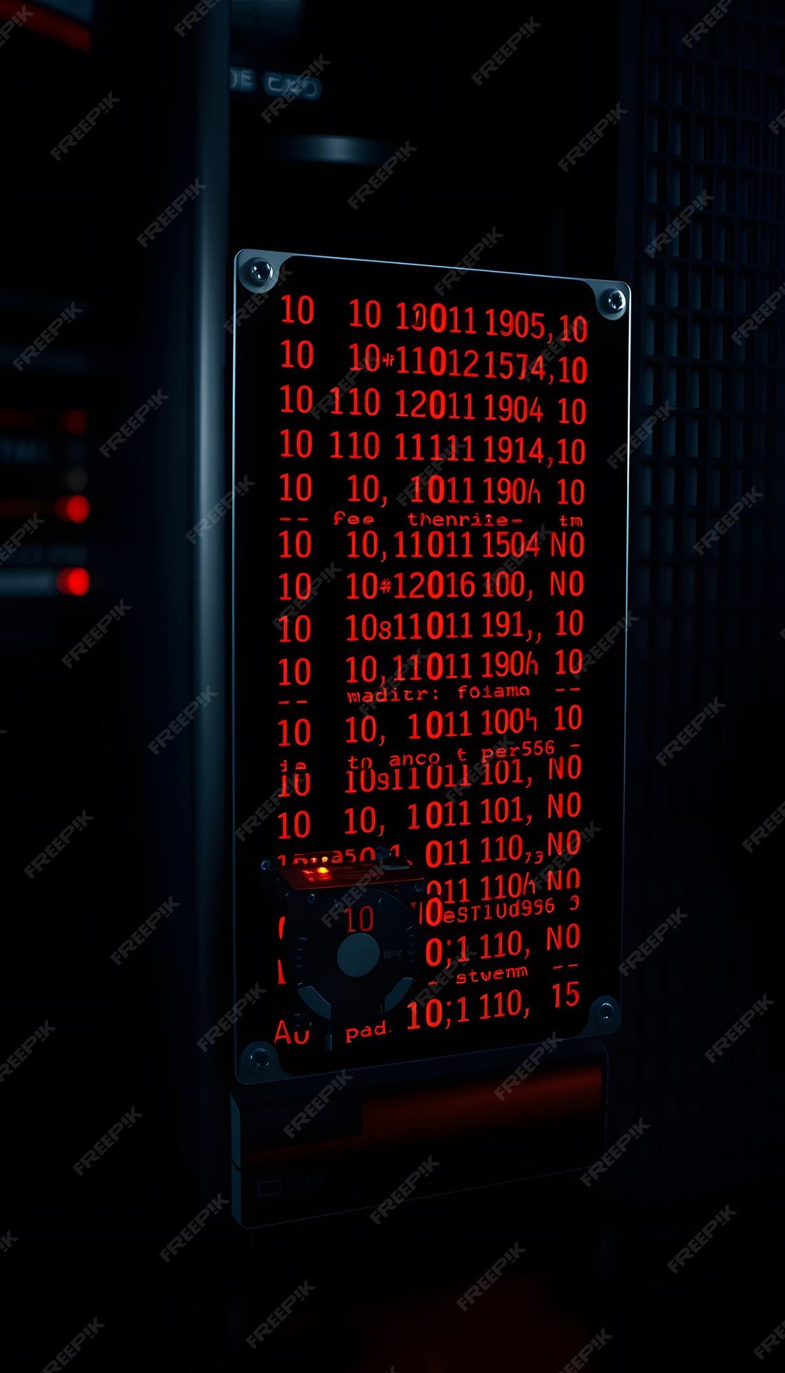Red binary code data black out some data missing from system server ...