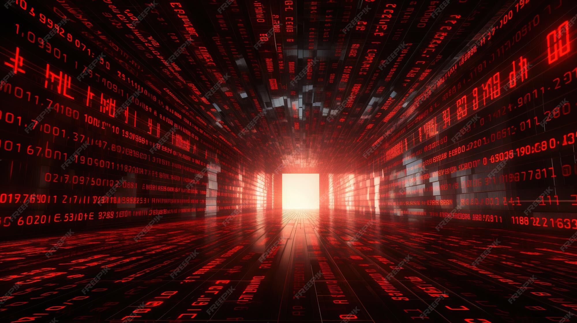 Premium Photo Red Digital Binary Data Background Code Computer Information Network Web Coding