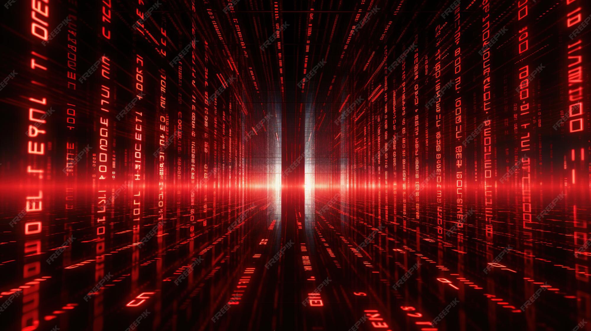 Premium Photo Red Digital Binary Data Background Code Computer Information Network Web Coding