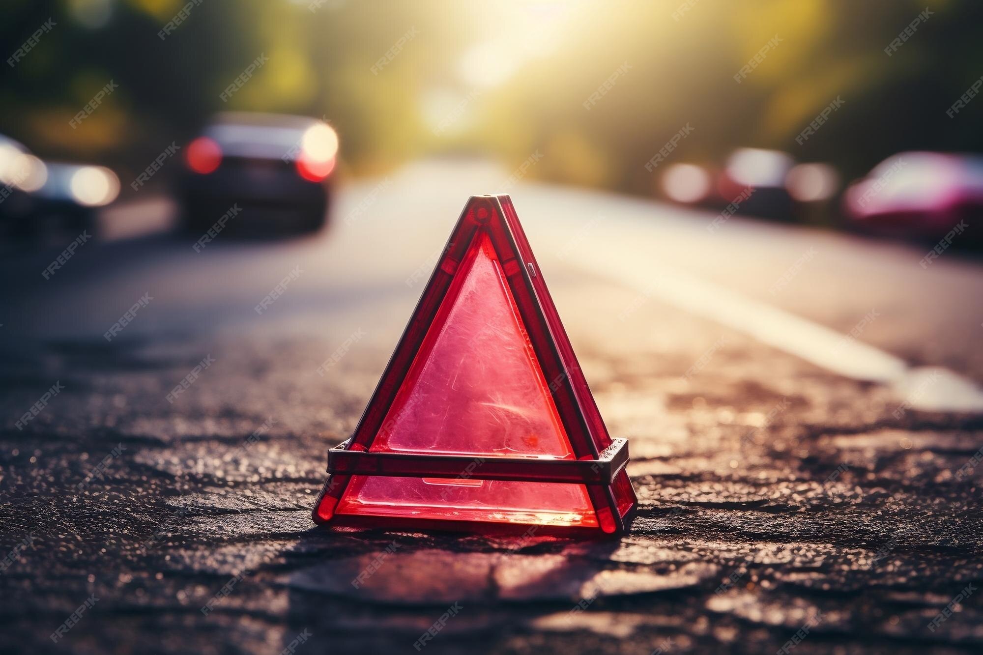 Premium AI Image | Red emergency stop sign with a red triangle warning ... Premium AI Image | Red emergency stop sign with a red triangle warning ...