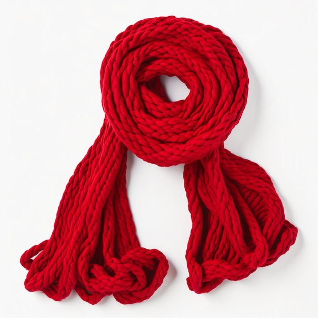 Premium Photo | Red Knitted Scarf on White Background Premium Photo | Red Knitted Scarf on White Background