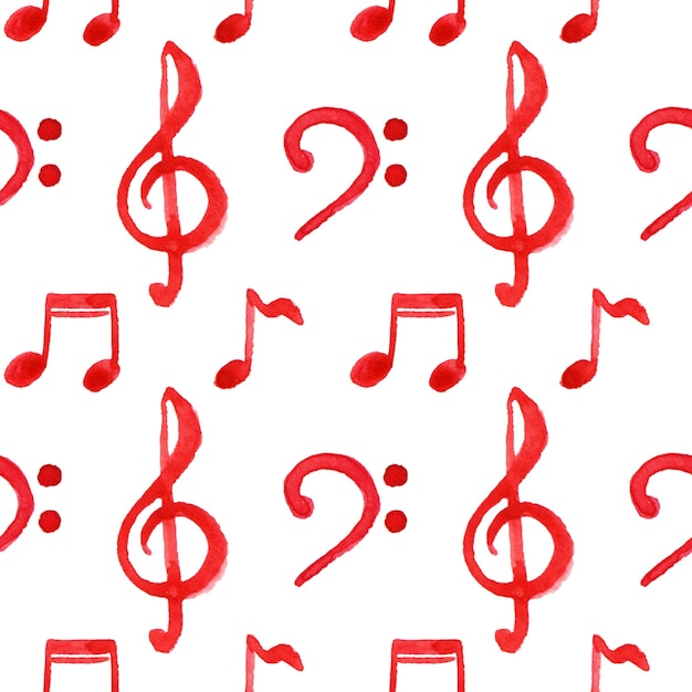 Premium Photo | Red notes treble bass clef music seamless pattern Premium Photo | Red notes treble bass clef music seamless pattern