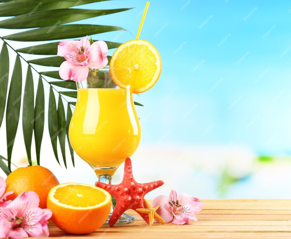 Premium Photo Refreshing Orange Cocktail On Beach Table