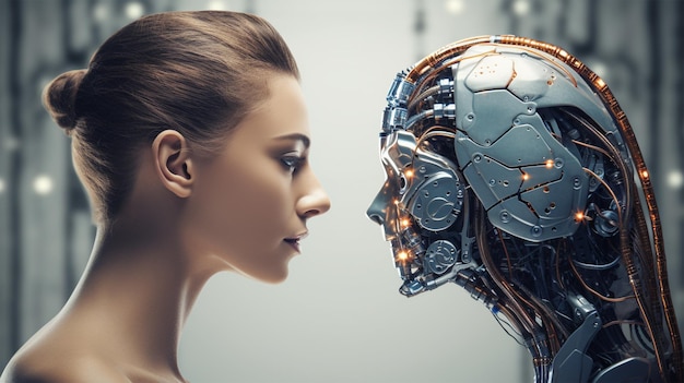 Premium AI Image | Relationship between AI and human beings Premium AI Image | Relationship between AI and human beings