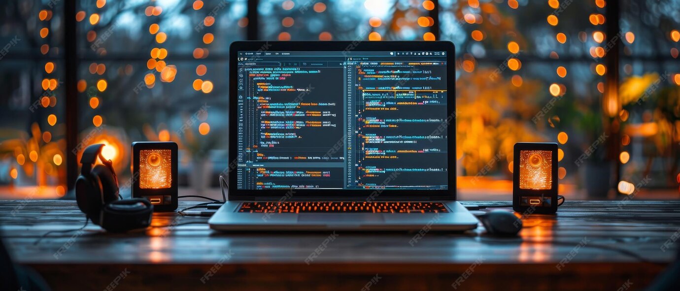 Premium Photo | Remote learning of computer technology through webinars Programming and coding ...