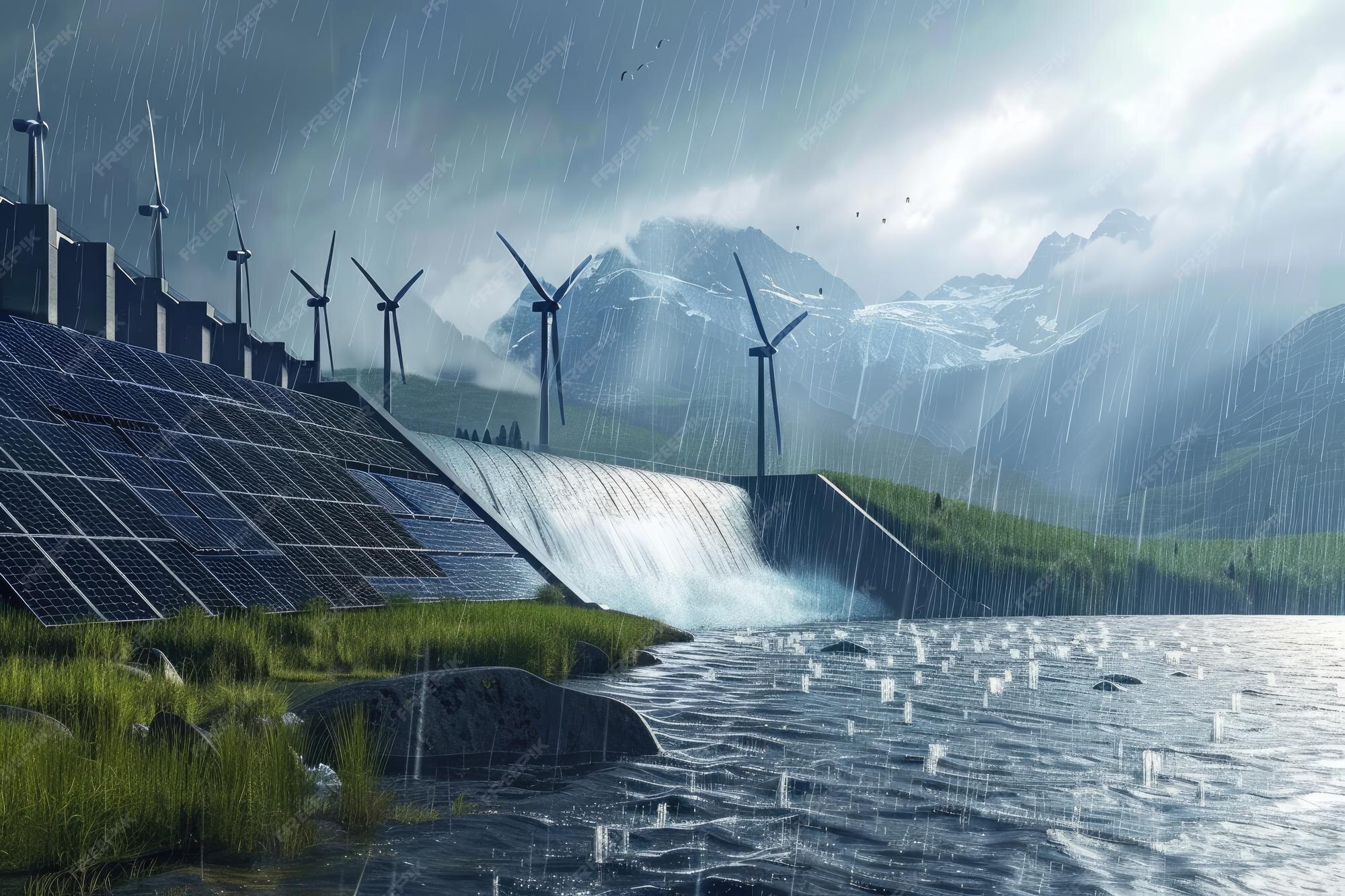 Premium Photo | Renewable Energy Sunlight with solar panel Wind with ... Premium Photo | Renewable Energy Sunlight with solar panel Wind with ...