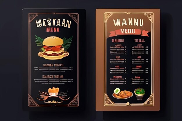 Restaurant vertical color menu | Premium AI-generated image Restaurant vertical color menu | Premium AI-generated image