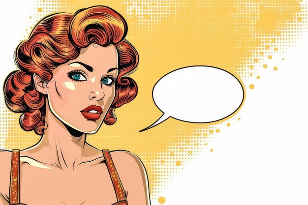 Premium Photo Retro Pop Art Vintage Women With Speech Bubbles