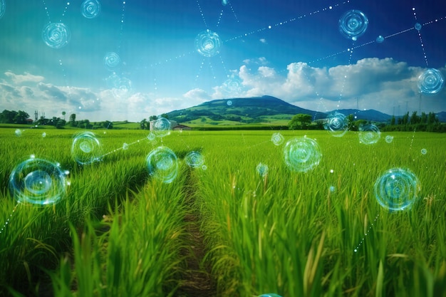 Premium AI Image | Revolutionizing Rice Farming Embracing IoT in Photo ... Premium AI Image | Revolutionizing Rice Farming Embracing IoT in Photo ...