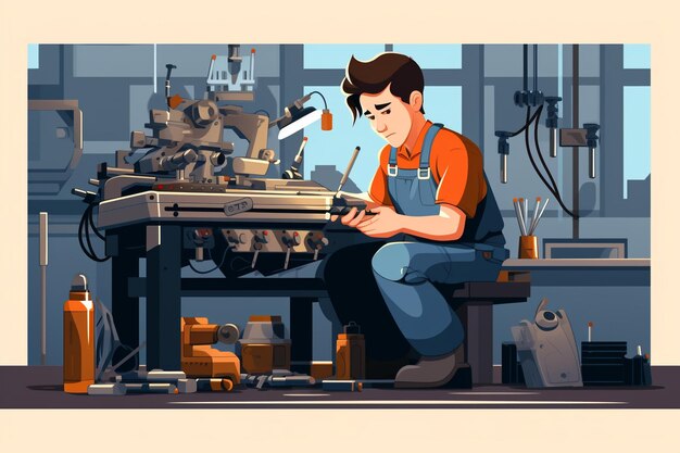 Premium AI Image | Revving Up Innovation Mechanics in the Digital Age Premium AI Image | Revving Up Innovation Mechanics in the Digital Age
