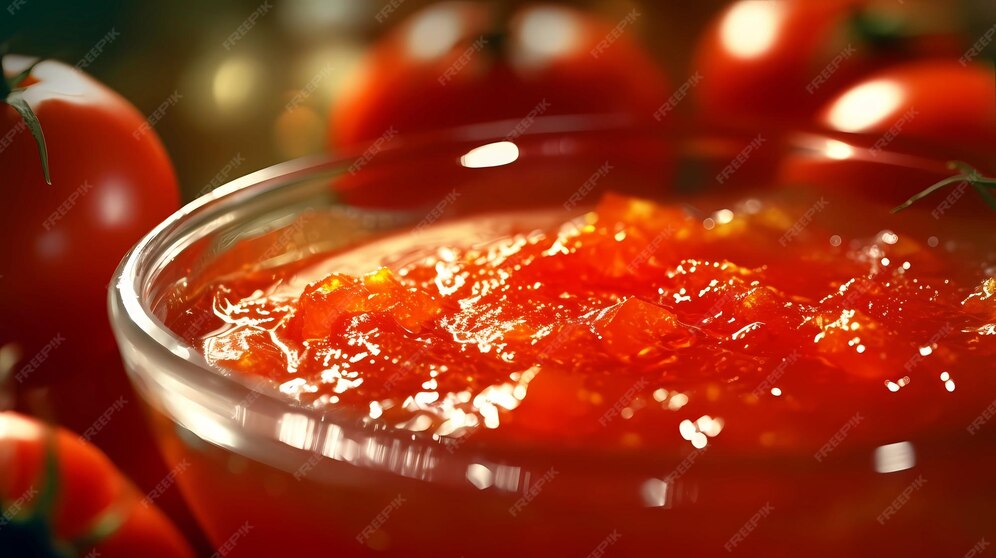 Premium Ai Image Rich Tomato Indulgence Tomato Paste Amp Ketchup Pure Tomato Perfection